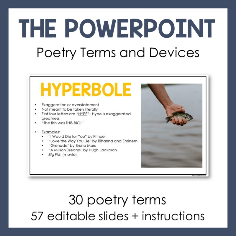Poetry Terms PowerPoint with Printable Packet - MrsReaderPants