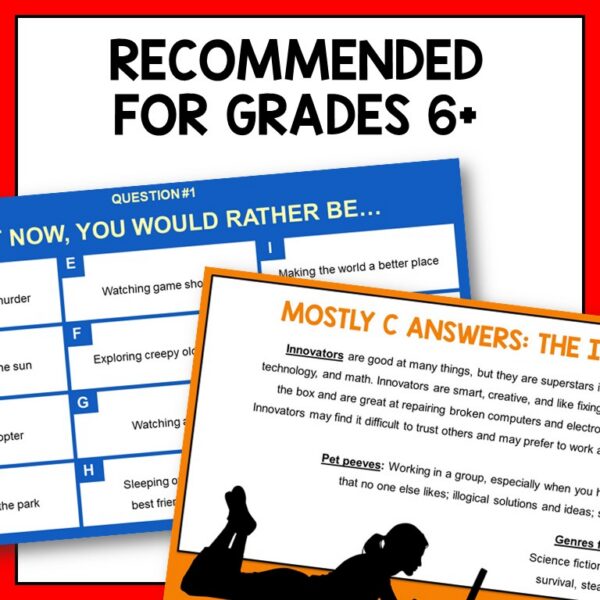 Reading Genre Personality Test - Secondary Library Lesson - Genre ...