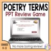 Poetry Terms Review Game - MrsReaderPants