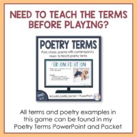 Poetry Terms Review Game - MrsReaderPants