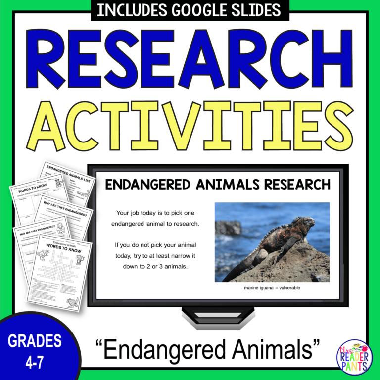 Earth Day Research Activities - Endangered Animals - Six Day Lesson ...