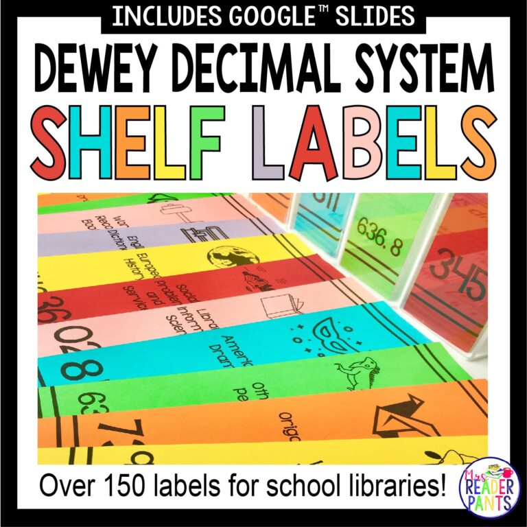 Dewey Decimal System Shelf Labels - School Library Labels - MrsReaderPants