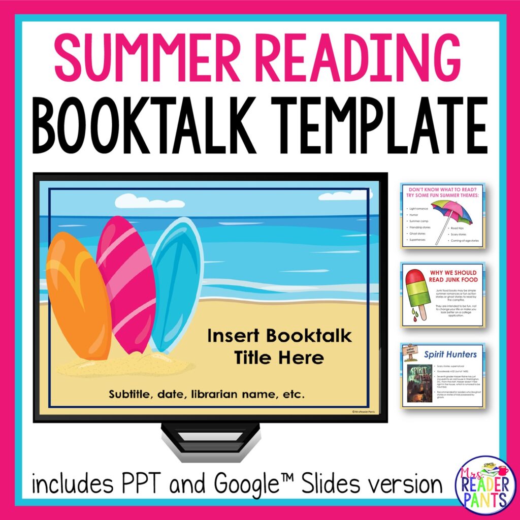 Book Talk Template | Summer Reading | Distance Learning - MrsReaderPants