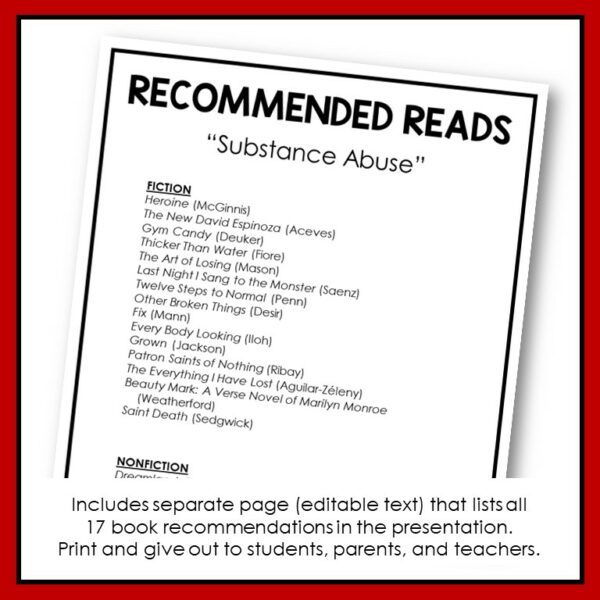 Digital Bulletin Board - Substance Abuse - MrsReaderPants