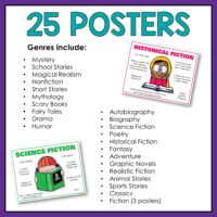 25 Elementary Library Genre Posters - Grades 2-5 - MrsReaderPants