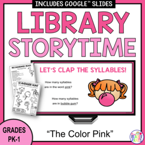 Pink Library Storytime - Color Storytime - Preschool Kindergarten ...