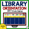 Library Orientation Trivia Game - Back to School Library Skills - Text ...