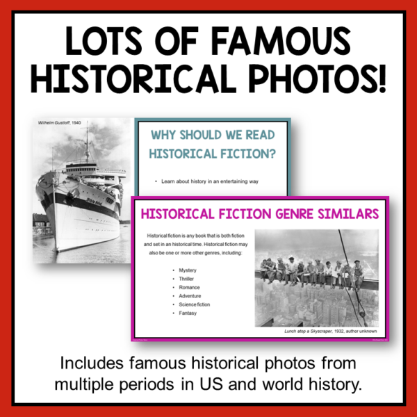 Historical Fiction Library Lesson - Middle School Library - Genre ...